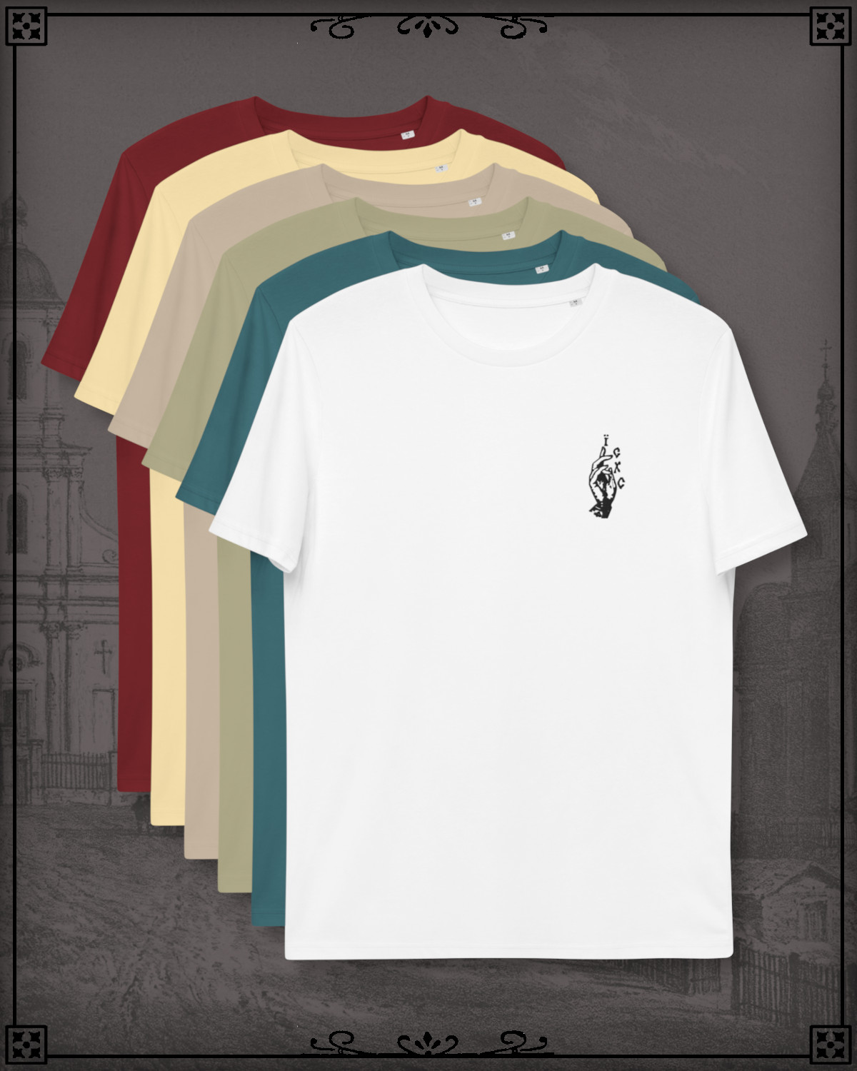 IC XC Benediction Hand Embroidery | Orthodox T-Shirt — Xkton